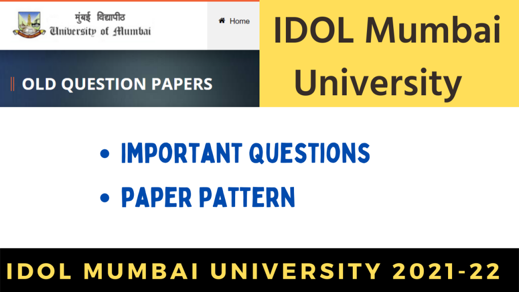 Imaduddin Educare | IDOL Mumbai University Old Question Papers 2021-22